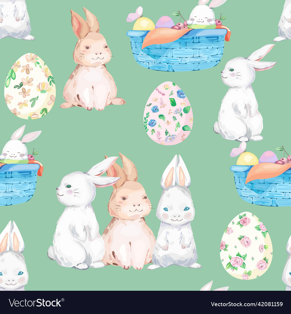 Happy easter seamless pattern background Vector Image