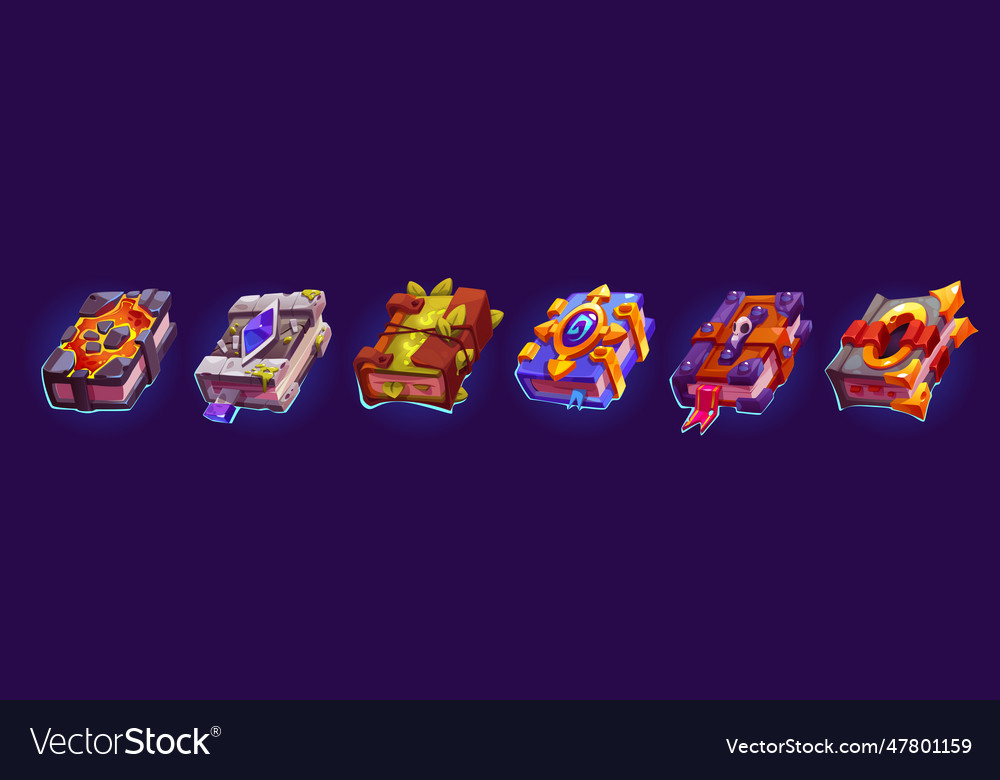 Magic spell book ui game interface icon set Vector Image