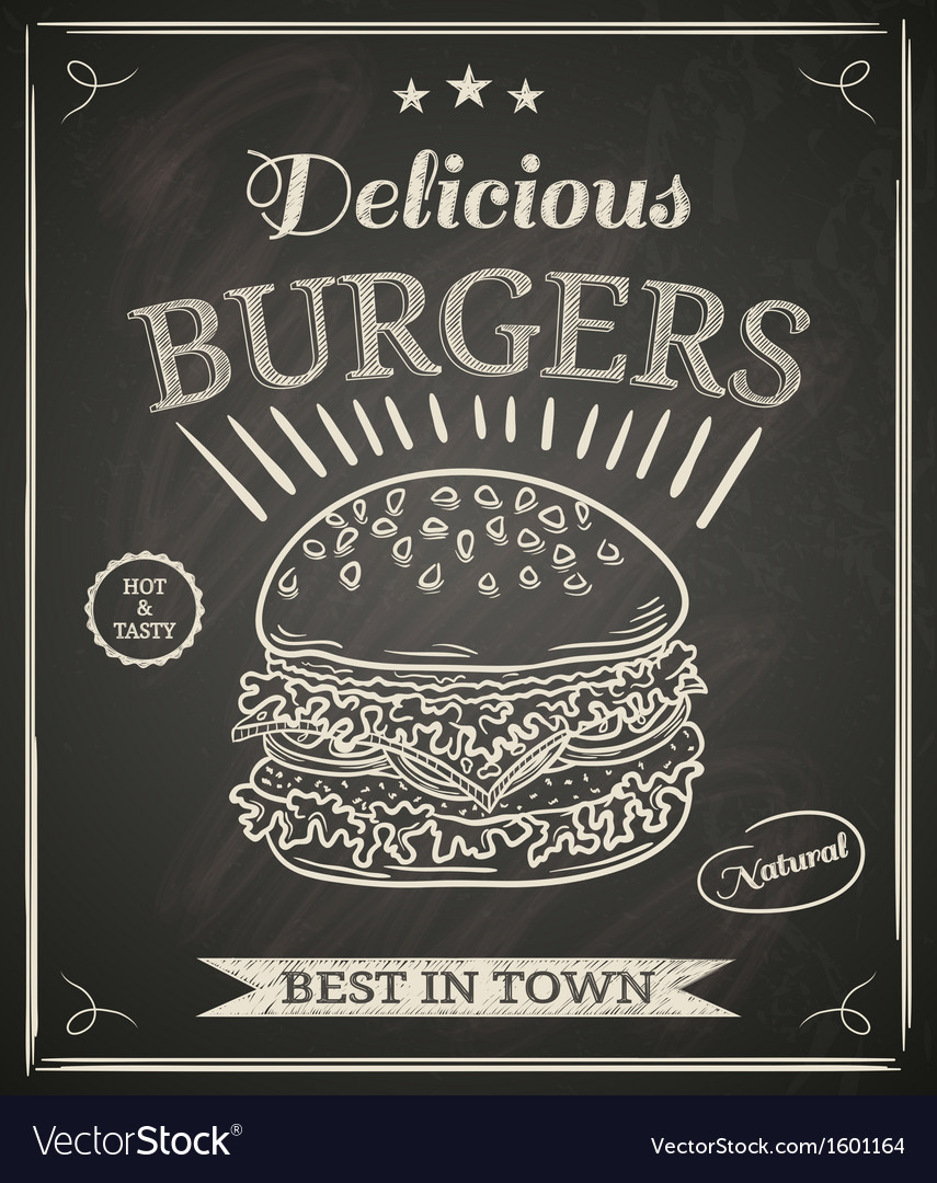 Burger poster Royalty Free Vector Image - VectorStock