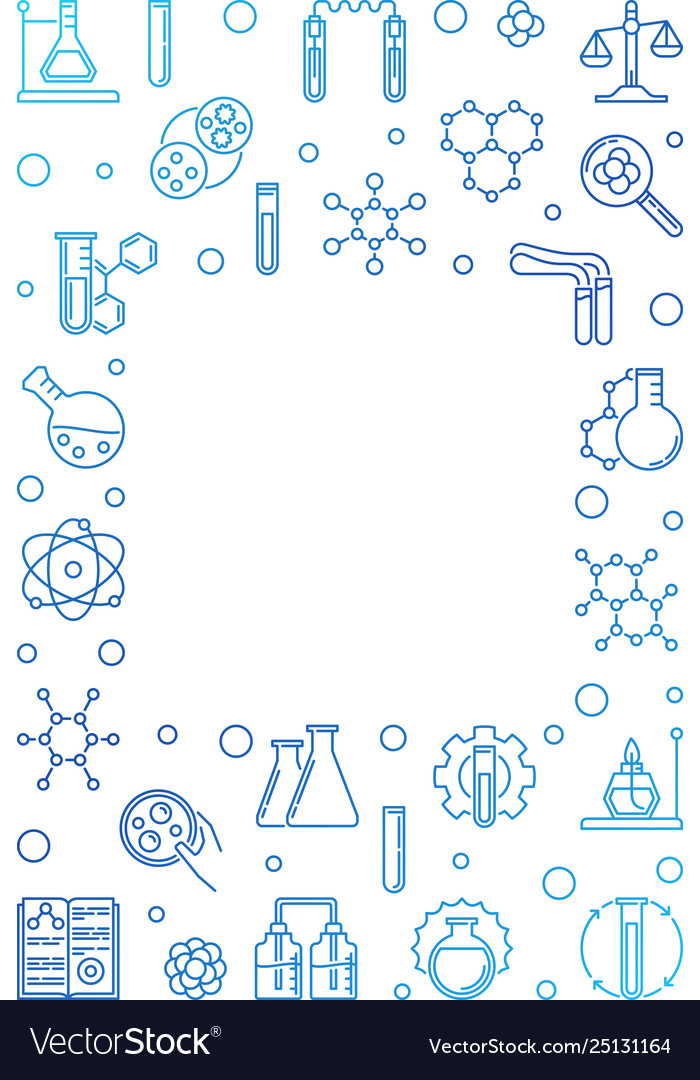 Chemistry vertical blue line frame Royalty Free Vector Image Chemistry vertical blue line frame Royalty Free Vector Image