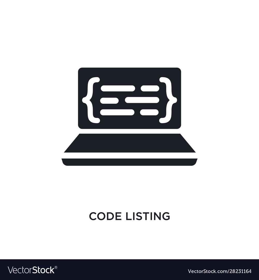 Code listing isolated icon simple element from Vector Image