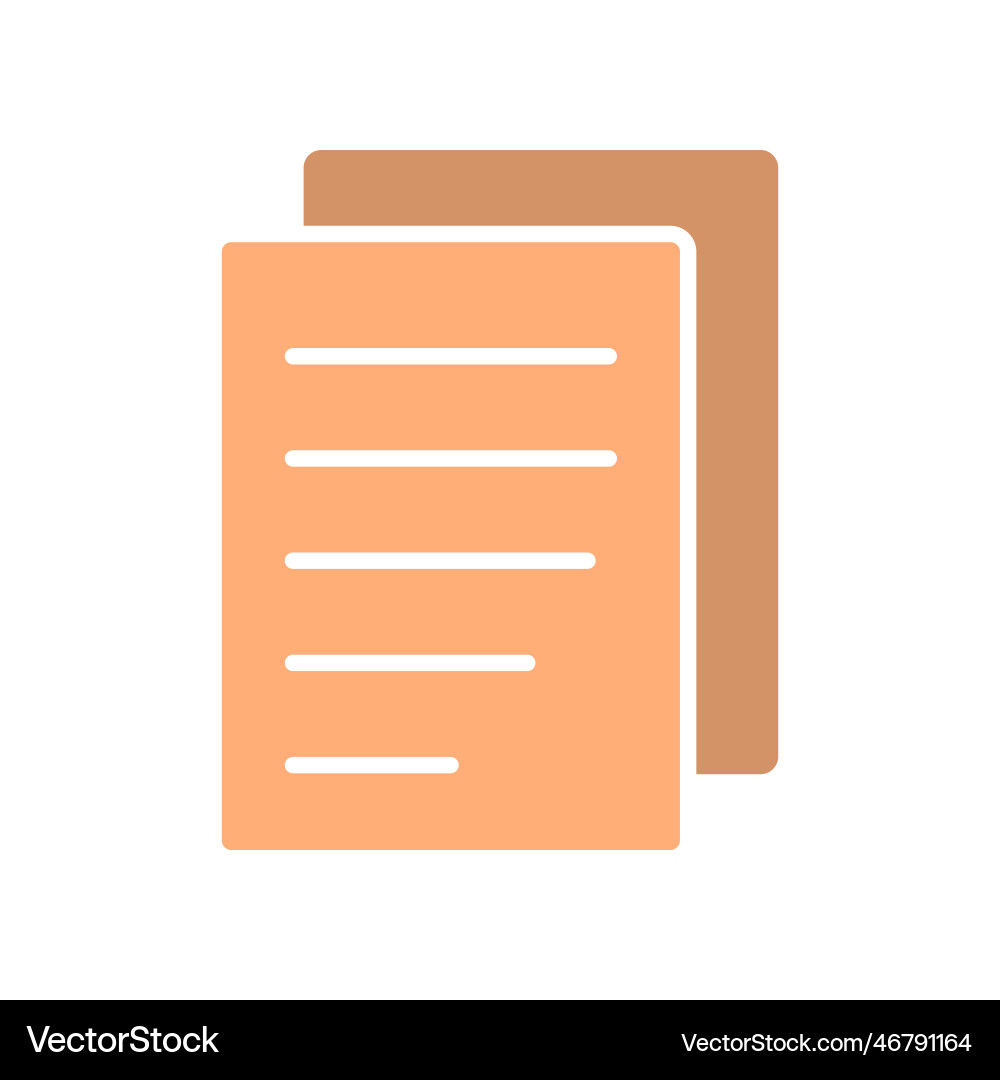 Flat sheet icon symbol Royalty Free Vector Image