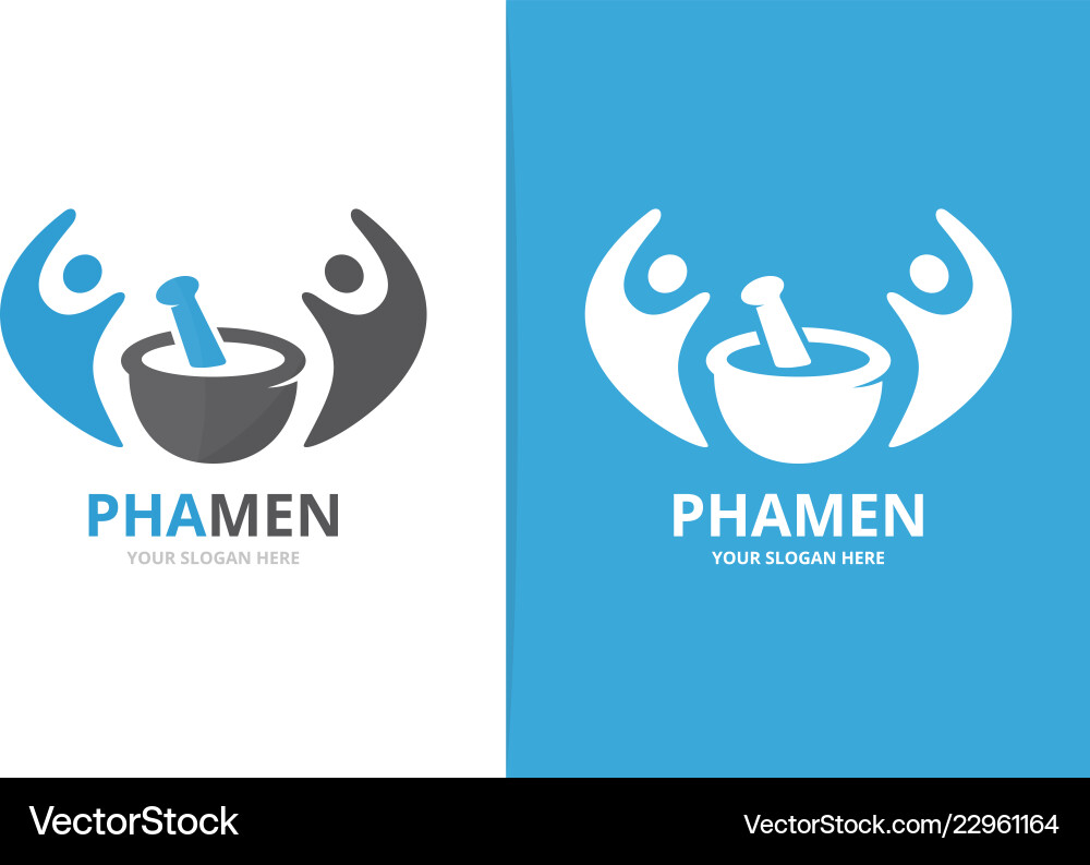 Pharmacy and people logo combination Royalty Free Vector