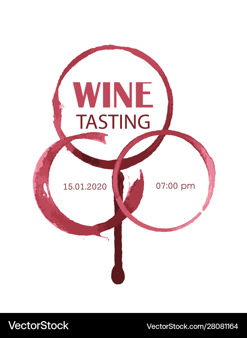 Wine tasting card design watercolor logo Vector Image