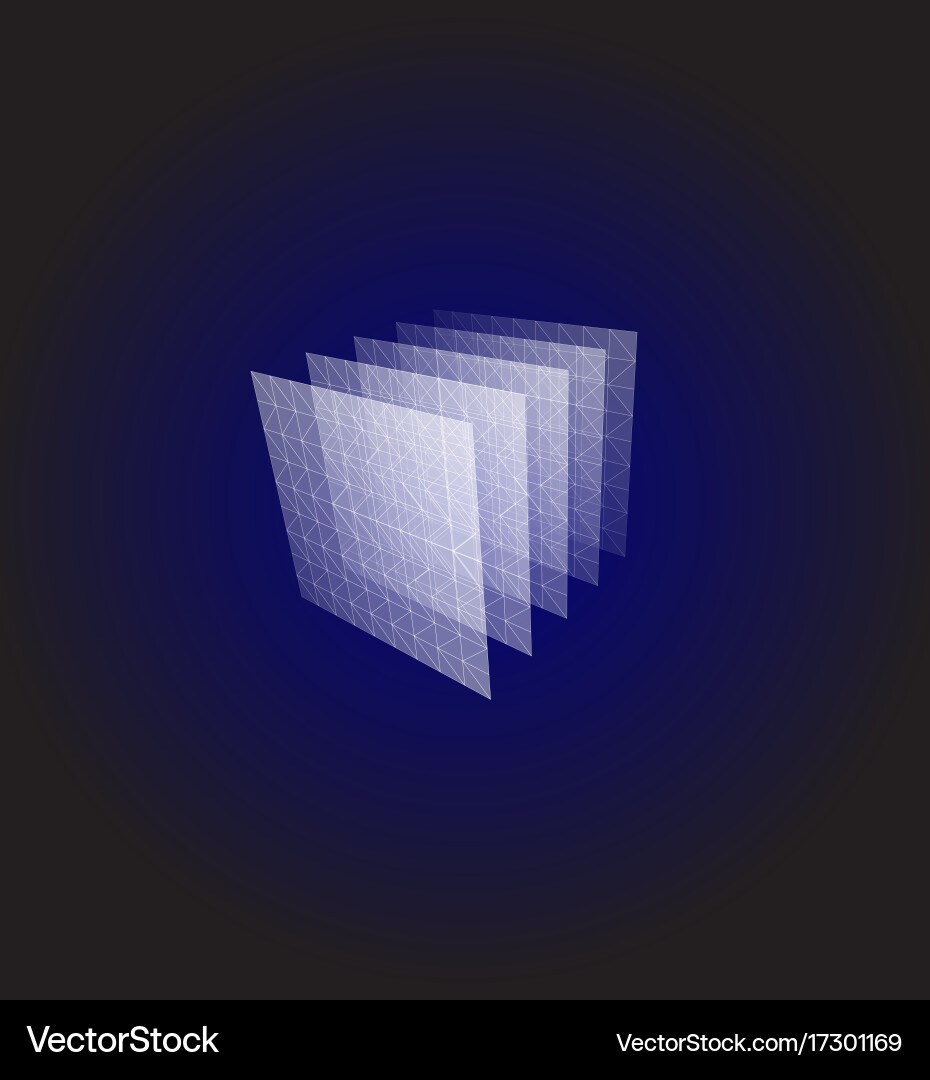 Abstract shape blue geometric visualization Vector Image