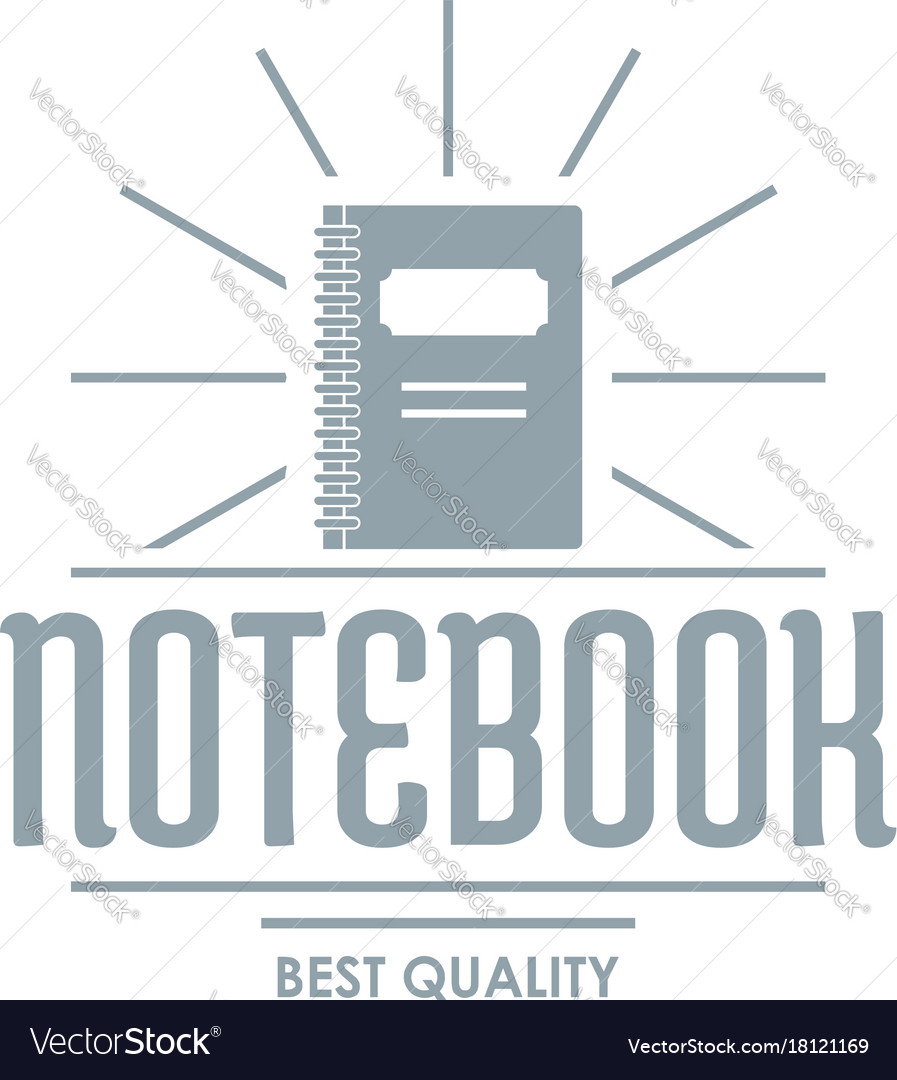 Notebook logo simple gray style Royalty Free Vector Image