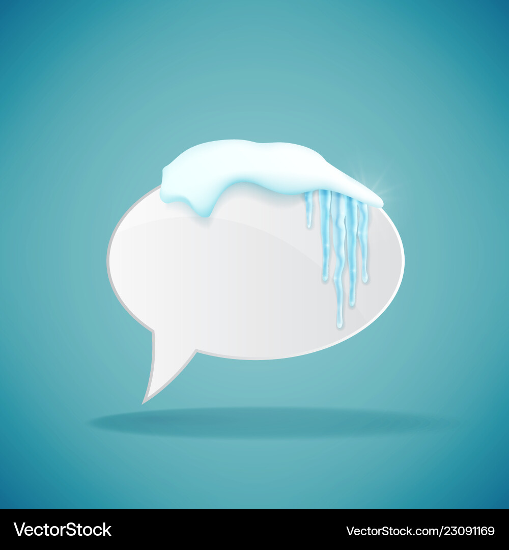 Speech bubble decorated with realistic snow Vector Image