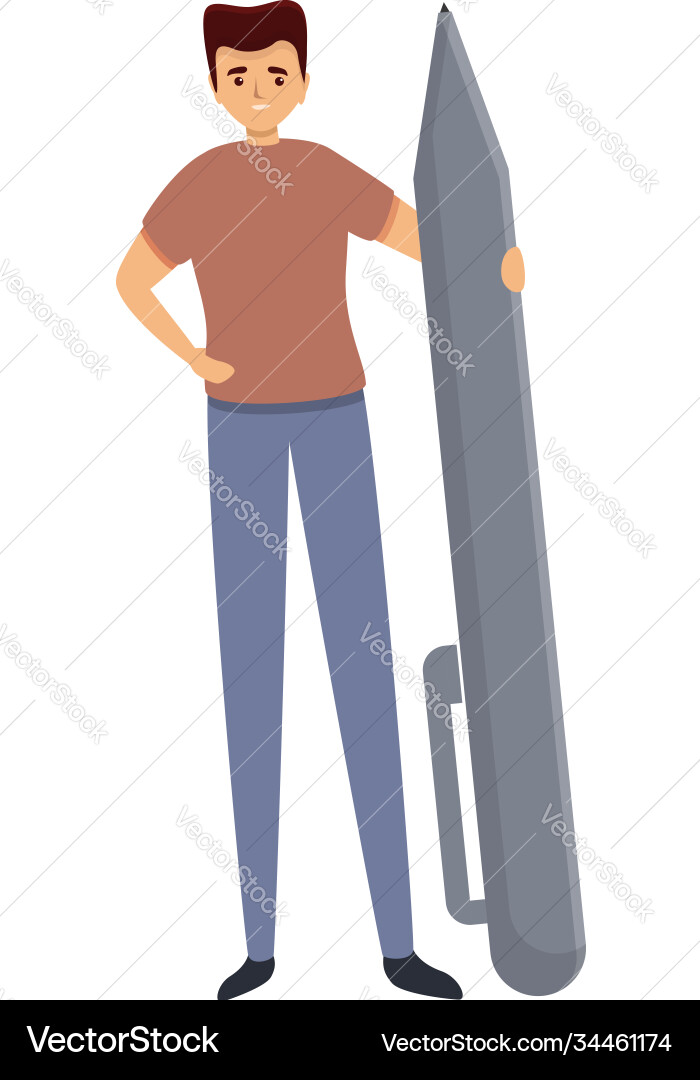 Classic writing pen icon cartoon style Royalty Free Vector