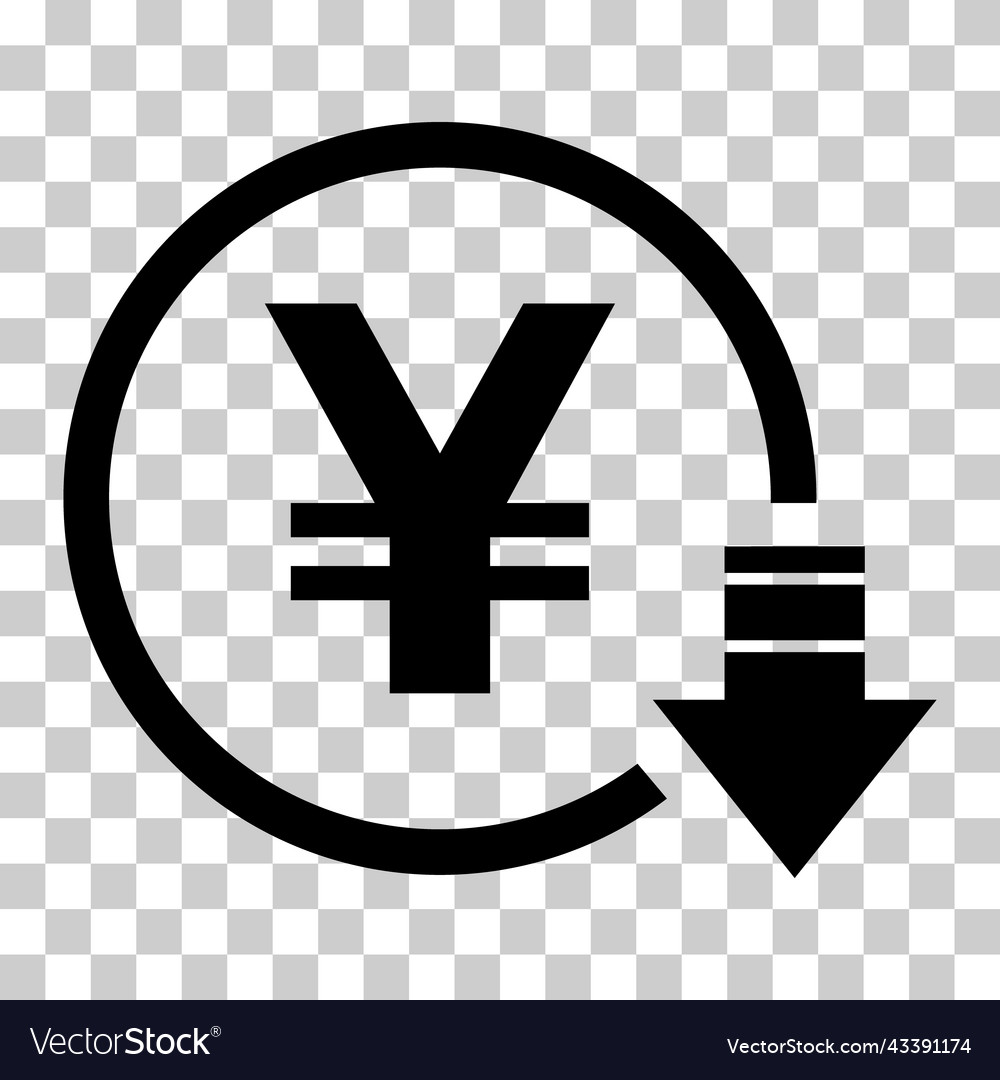 Cost reduction- decrease yuan icon symbol image Vector Image