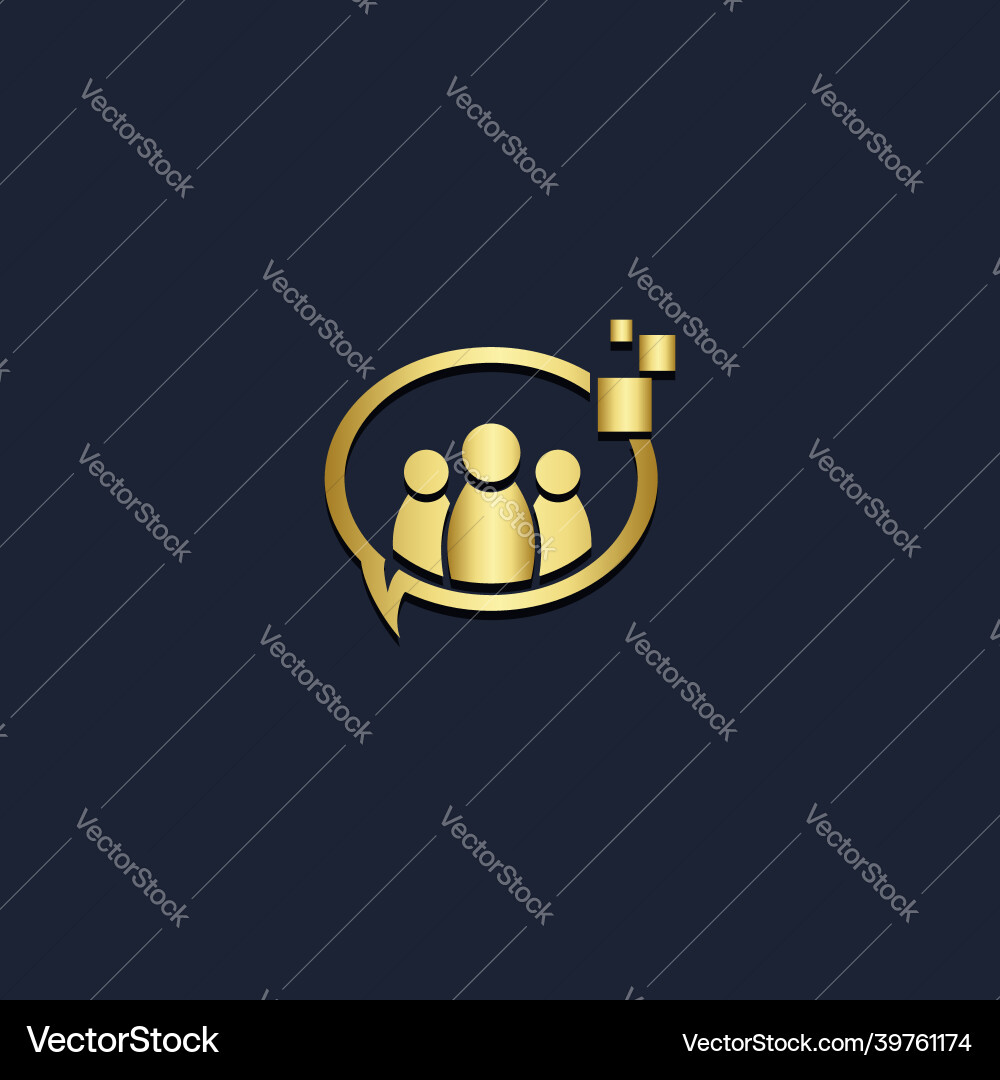 Group business consulting gold logo Royalty Free Vector