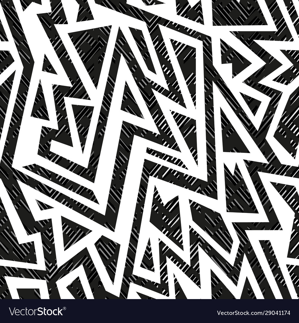 Monochrome tribal geometric seamless pattern Vector Image Monochrome tribal geometric seamless pattern Vector Image