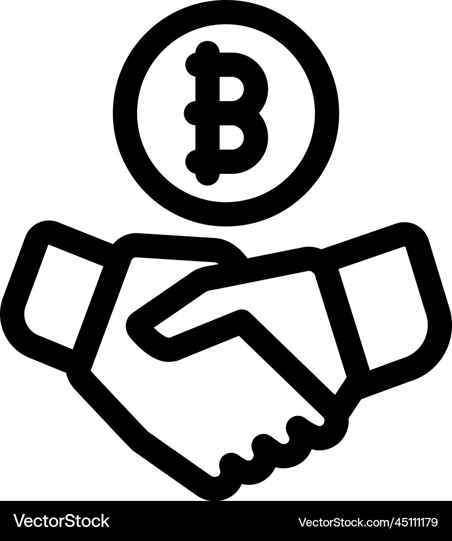 Bitcoin deal icon Royalty Free Vector Image - VectorStock