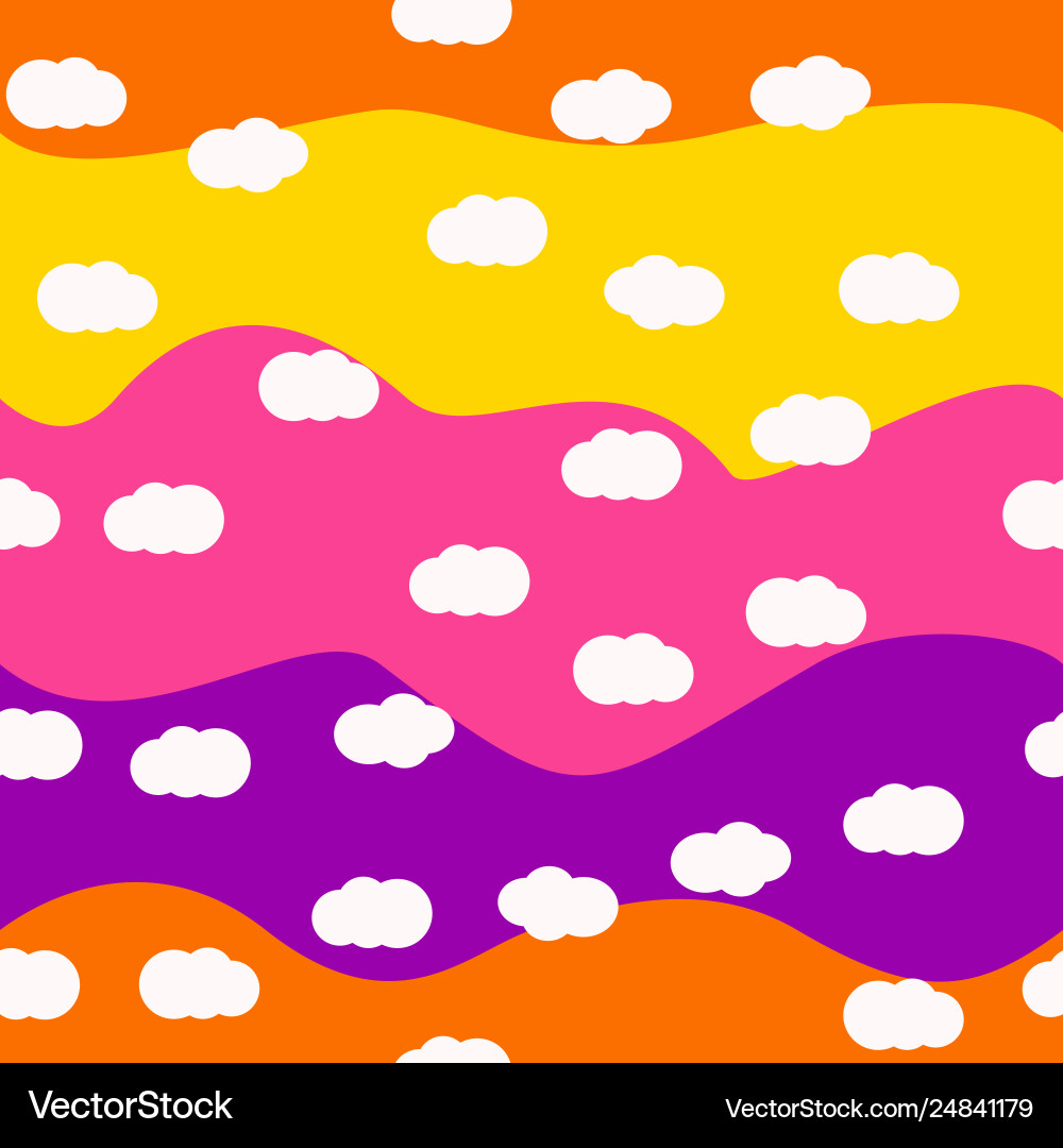 Clouds bright colors seamless pattern Royalty Free Vector