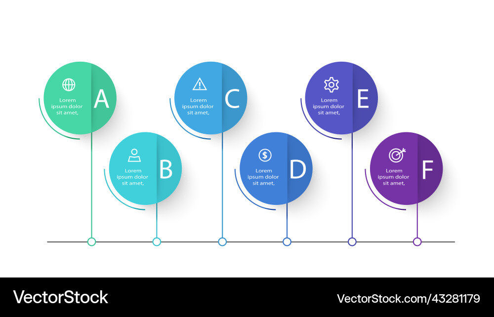 Creative concept for infographic with 6 steps Vector Image