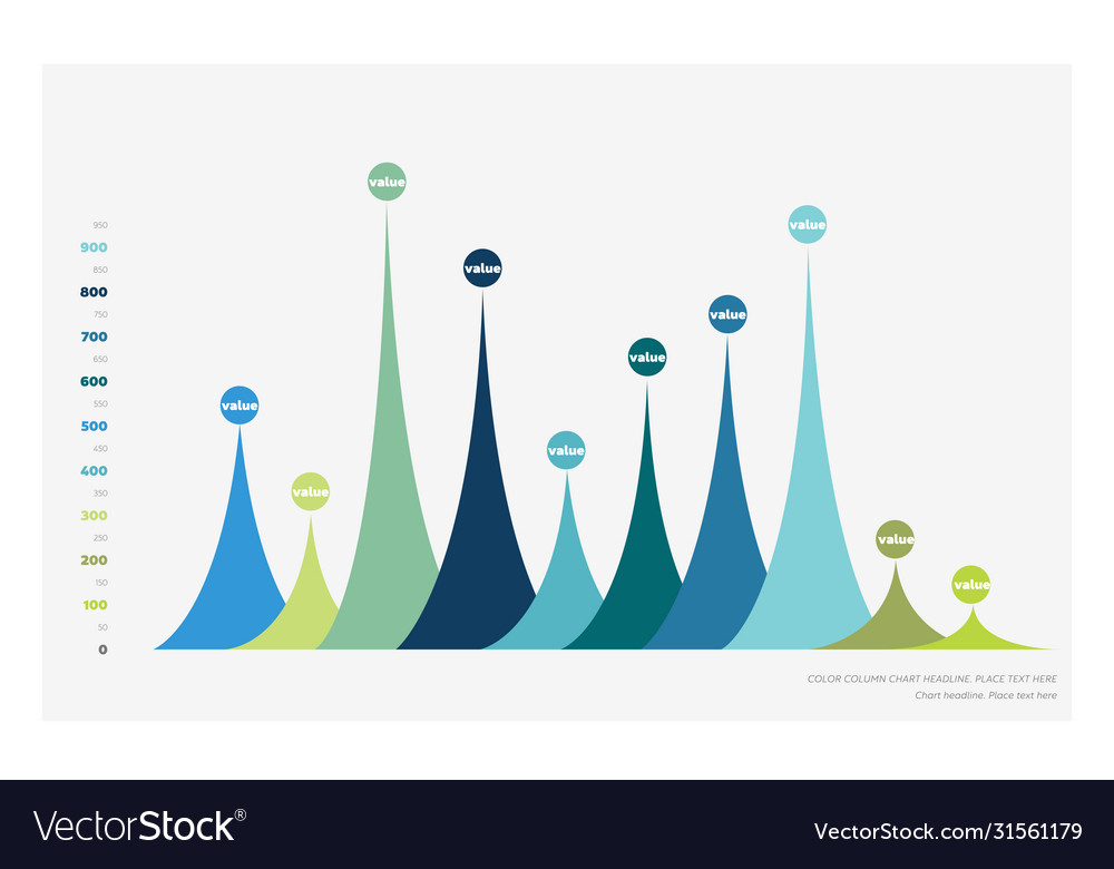 Flat design statistics column graph chart Vector Image