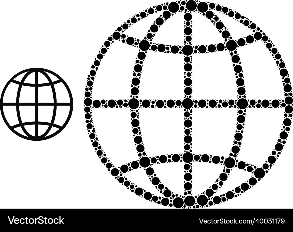 Globe mosaic of dots Royalty Free Vector Image