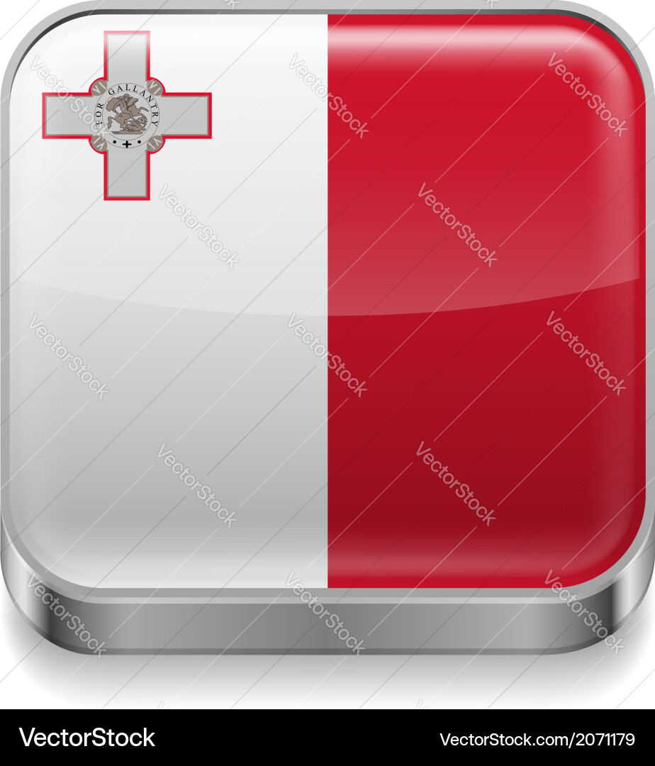 Metal icon of malta Royalty Free Vector Image - VectorStock