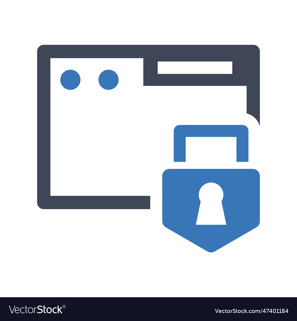 Browser lock icon Royalty Free Vector Image - VectorStock