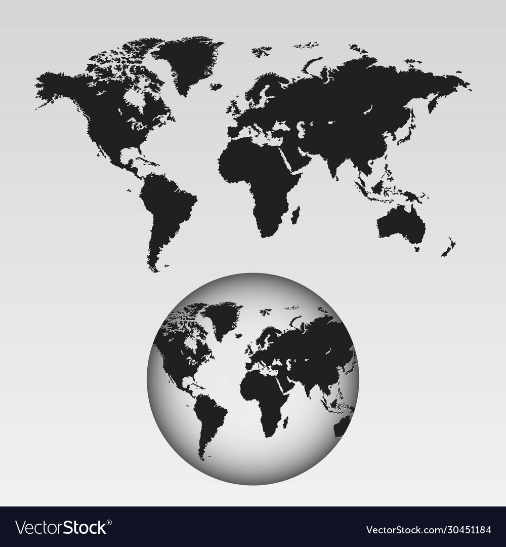 World map isolated Royalty Free Vector Image - VectorStock