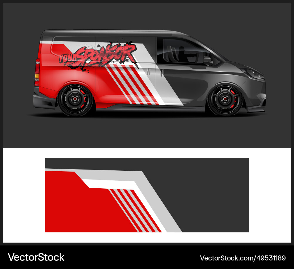 Car wrap design graphics Royalty Free Vector Image