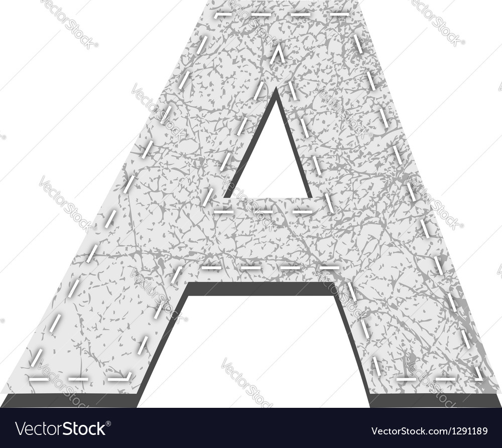 Leather white textured letter Royalty Free Vector Image