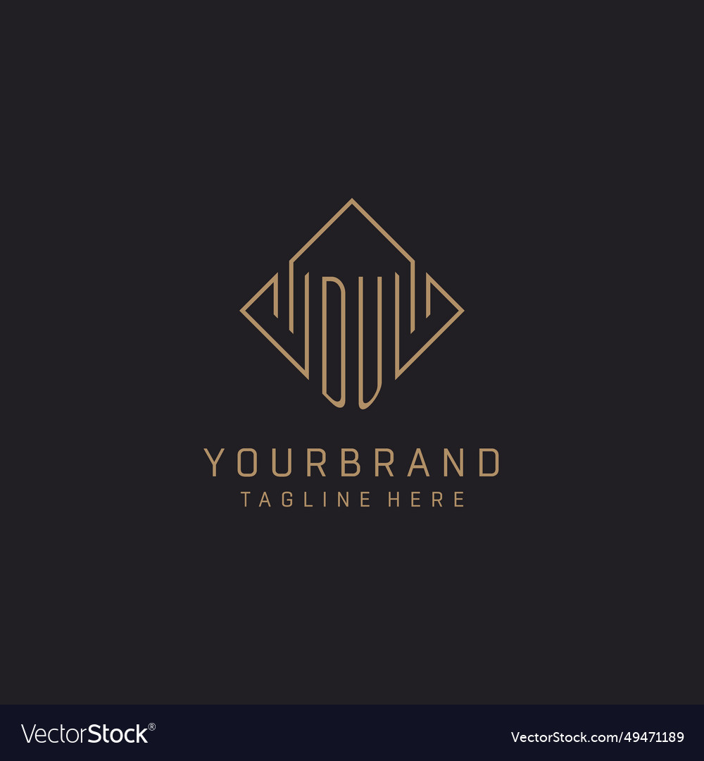 Monogram du with rhombus line logo style luxury Vector Image