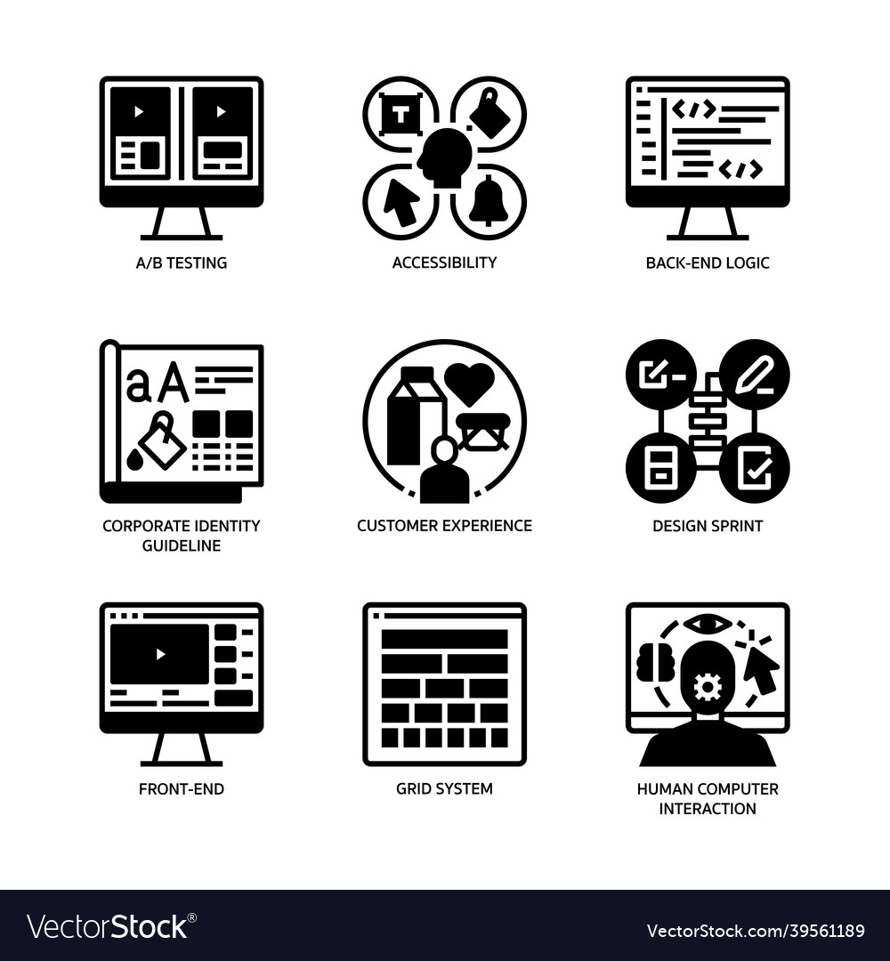 Uxui design icons set Royalty Free Vector Image