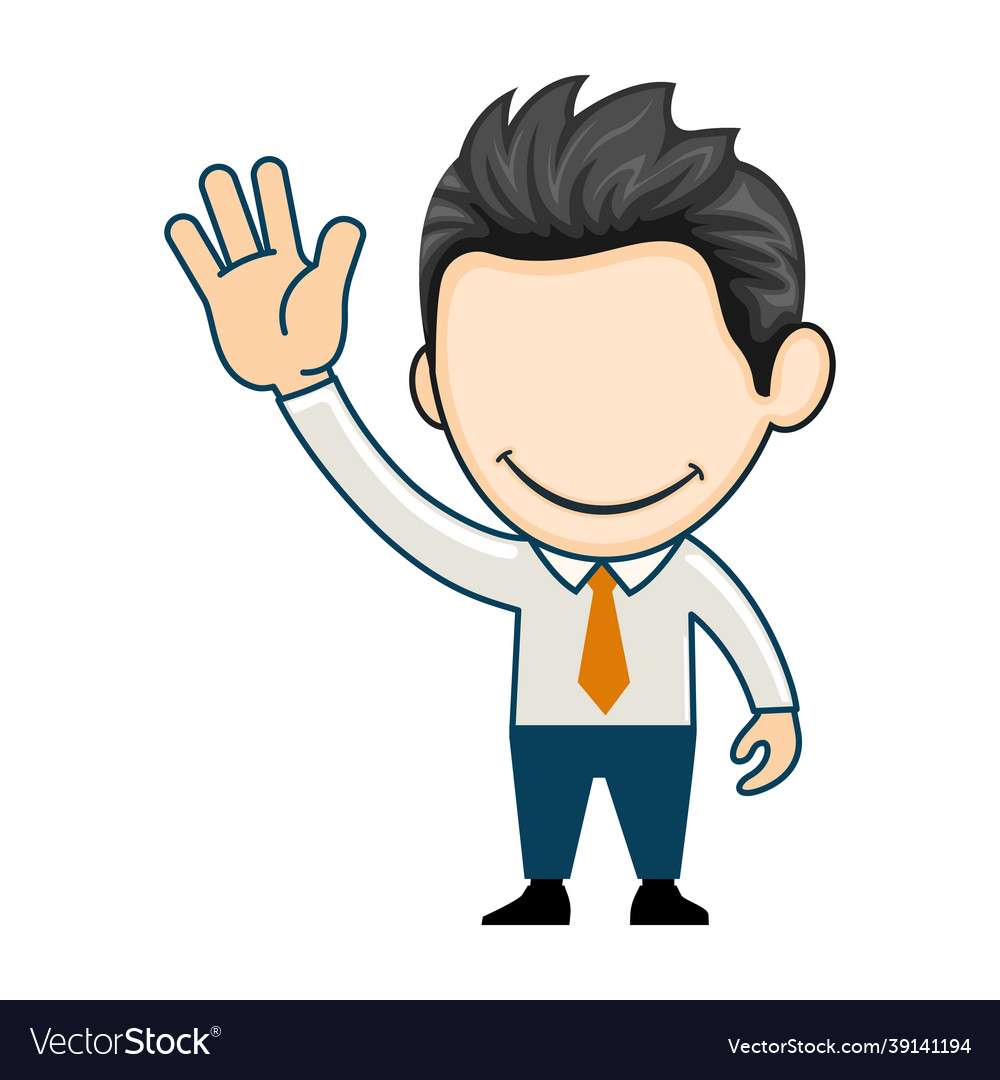 Business man waving with his hand the concept Vector Image Business man waving with his hand the concept Vector Image