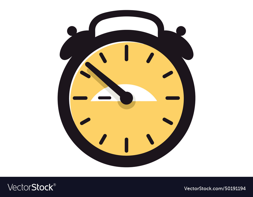 Clock Icon In Flat Style Timer On Color Background