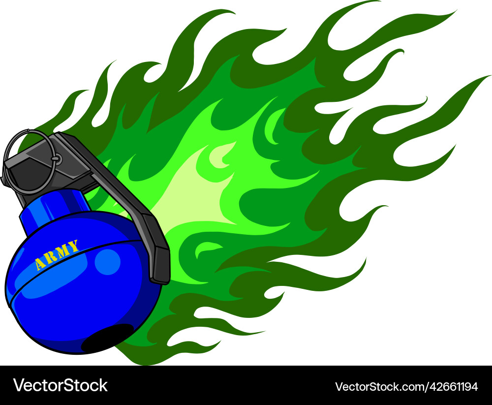 Hand grenade isolated on white Royalty Free Vector Image