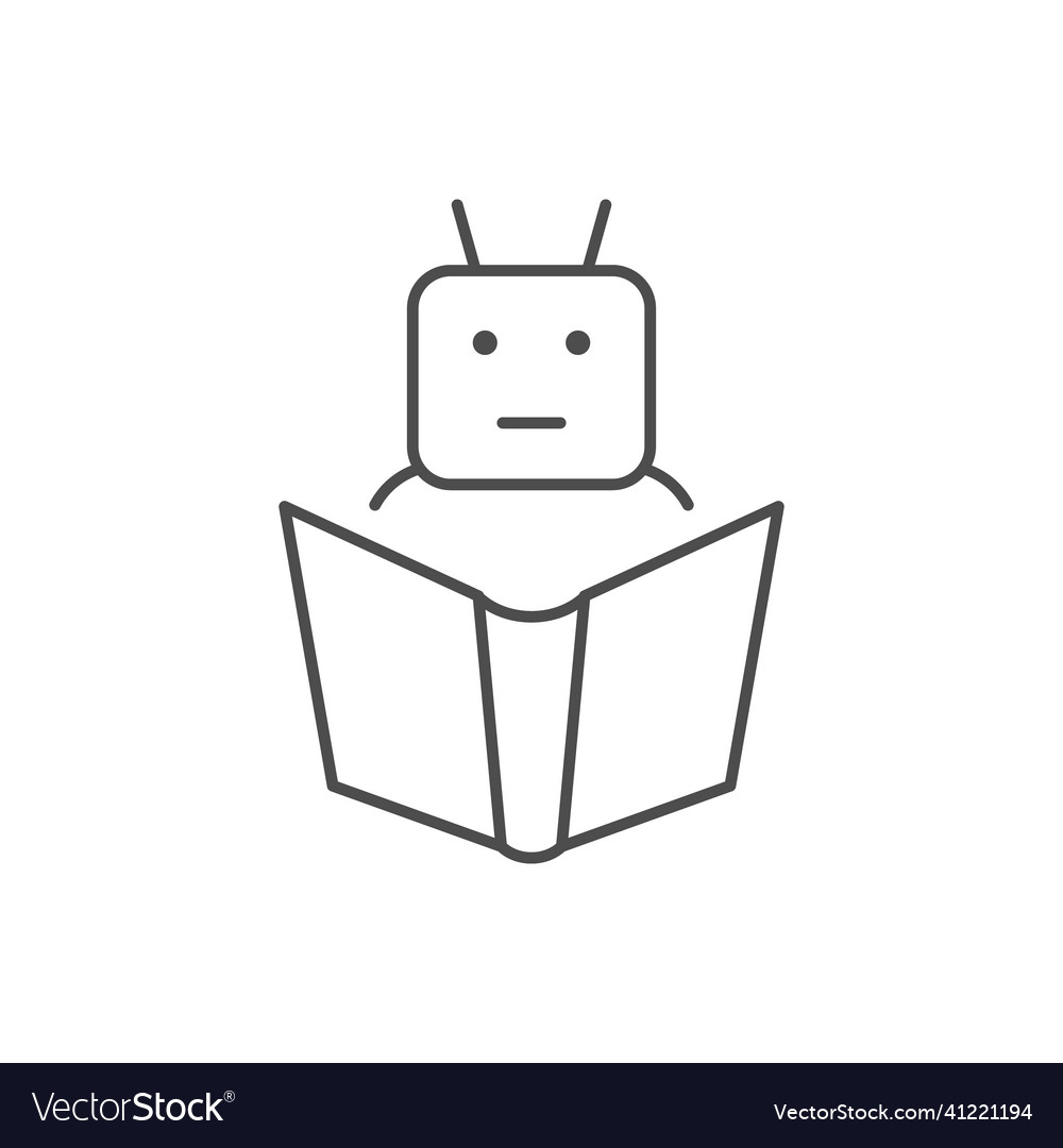 Machine learning line outline icon Royalty Free Vector Image