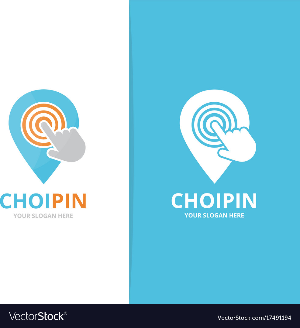 Map pointer and click logo combination Royalty Free Vector