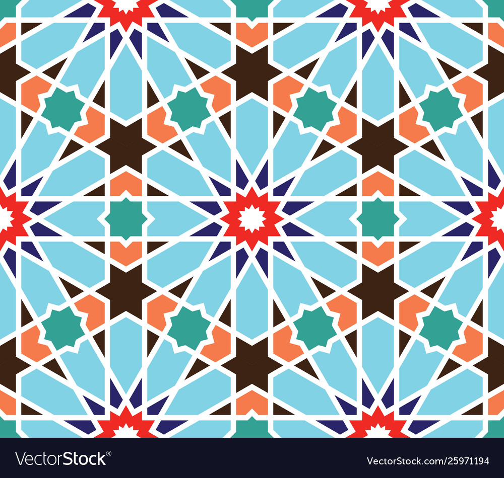 Moroccan islamic style geometric tile pattern Vector Image Moroccan islamic style geometric tile pattern Vector Image