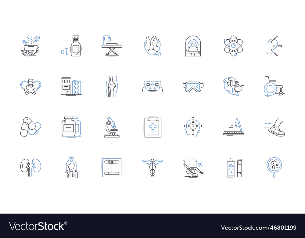 Health information technology line icons Vector Image Health information technology line icons Vector Image