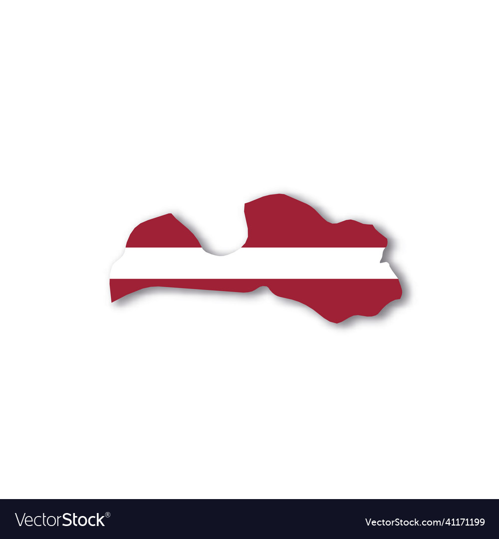 Latvia national flag in a shape of country map Vector Image