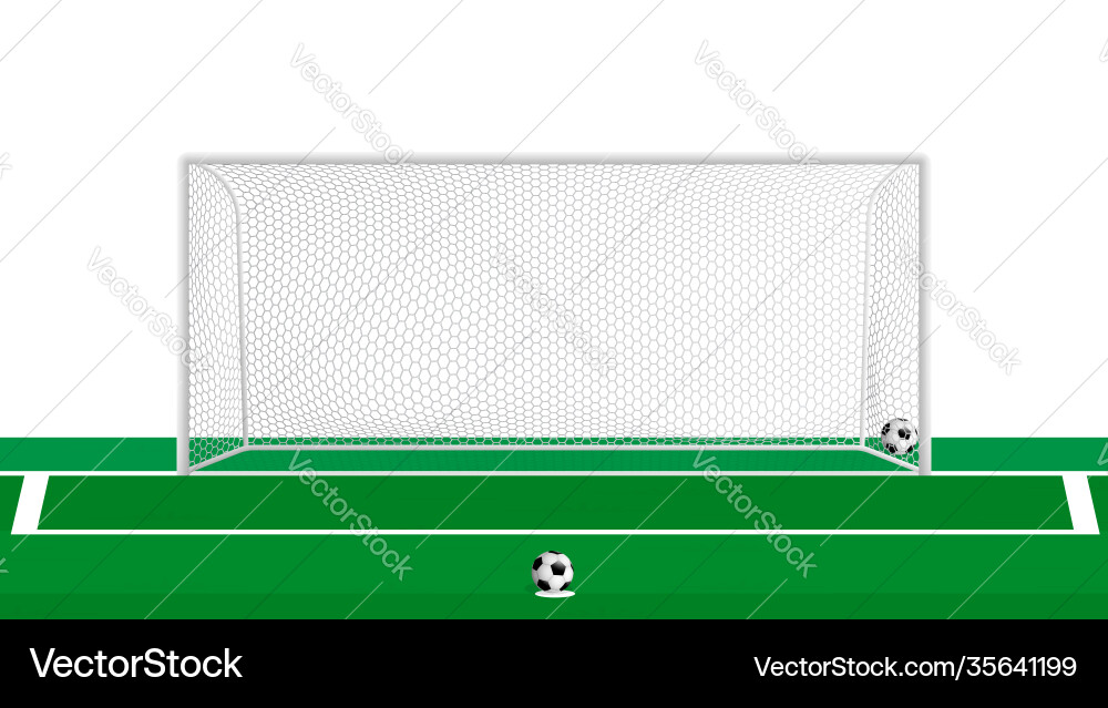 Realistic football goal with hexagonal net Vector Image