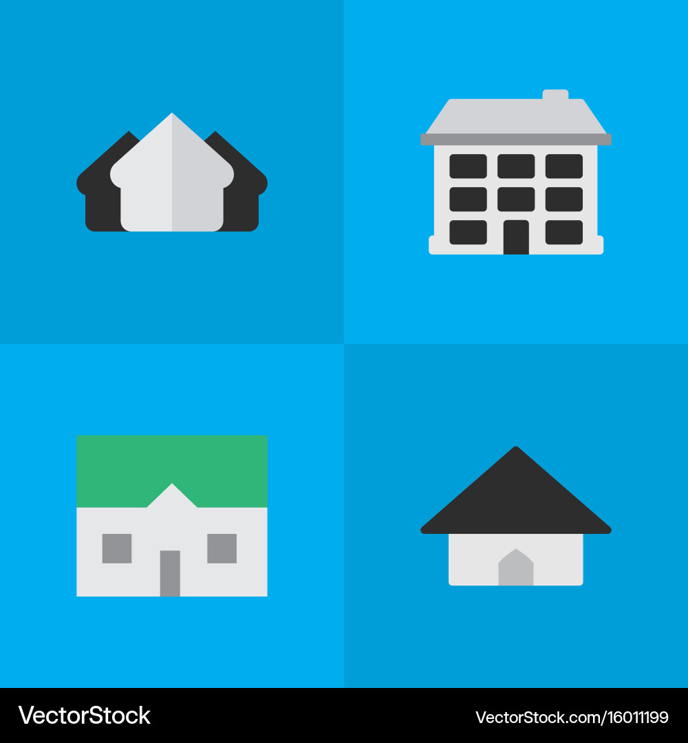 Set of simple property icons elements structure Vector Image