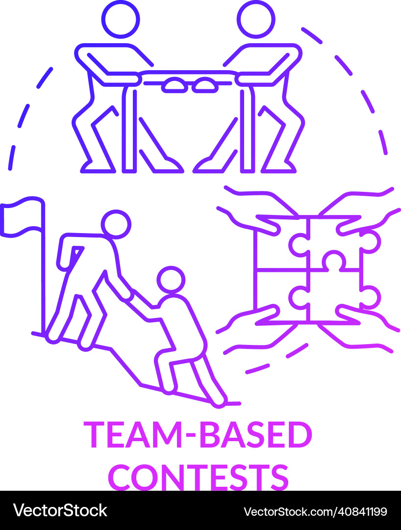 Team-based purple gradient contests concept icon Vector Image