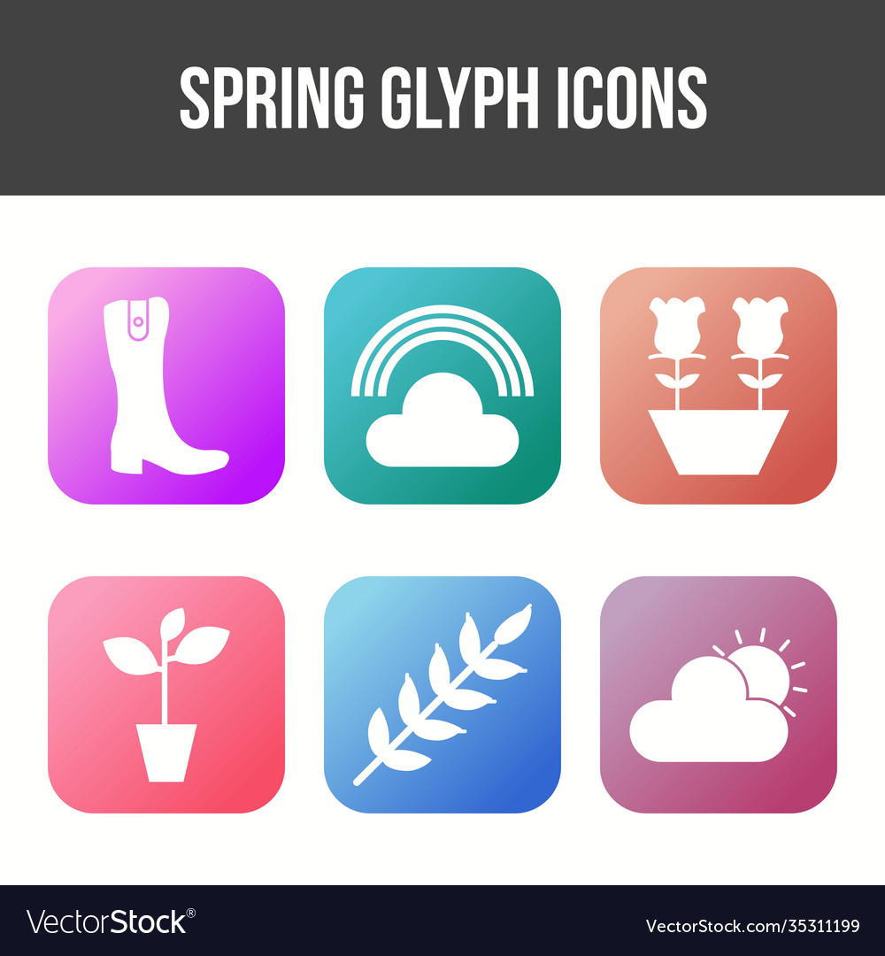Unique spring icon set Royalty Free Vector Image
