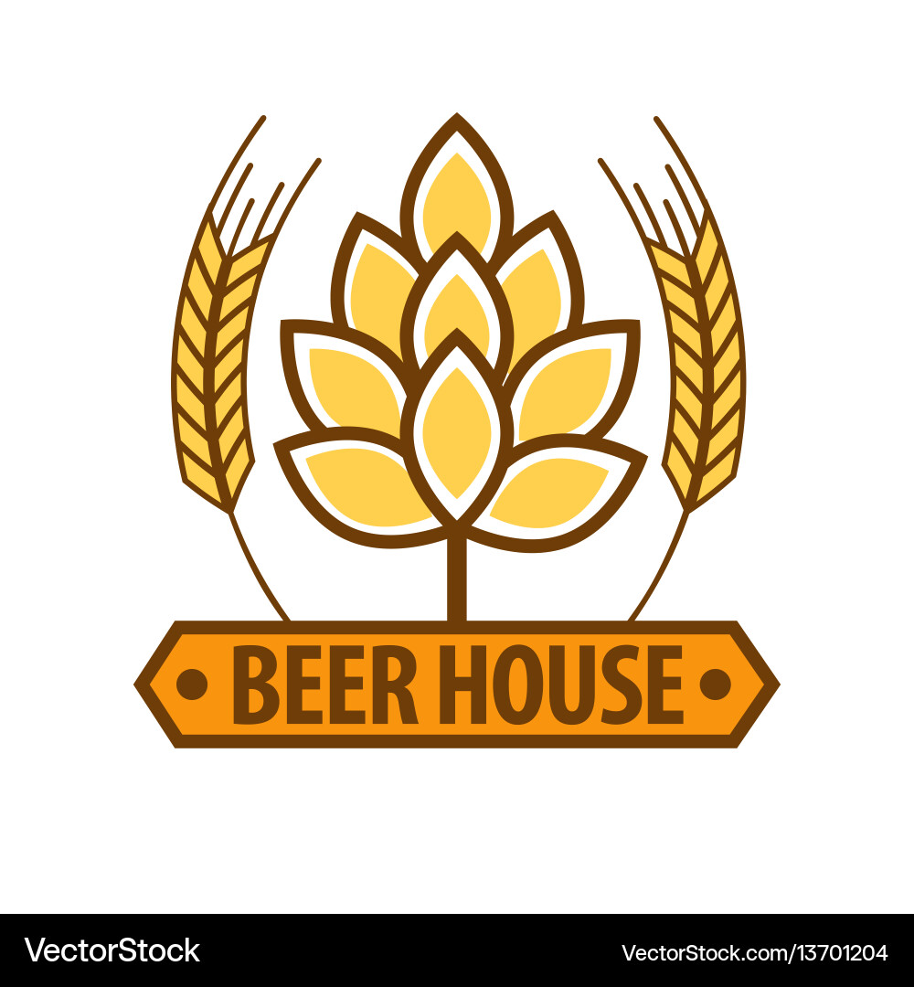 Beer house drink label flat design art pattern Vector Image