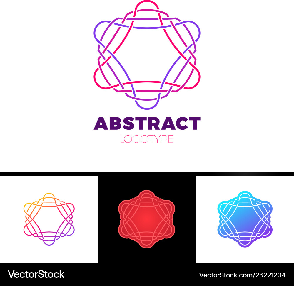 Colorful abstract line star logo design Royalty Free Vector