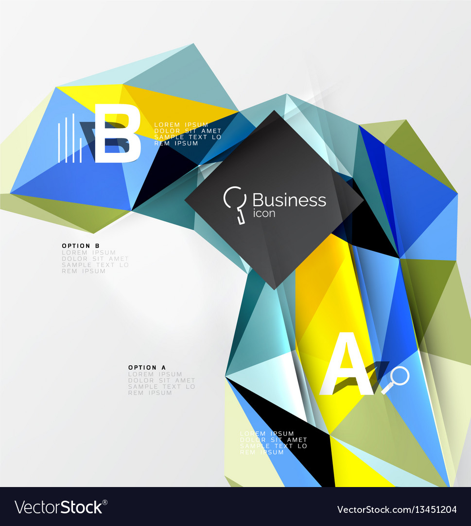 Colorful Triangle Mosaic 3d Geometric Object Vector Image