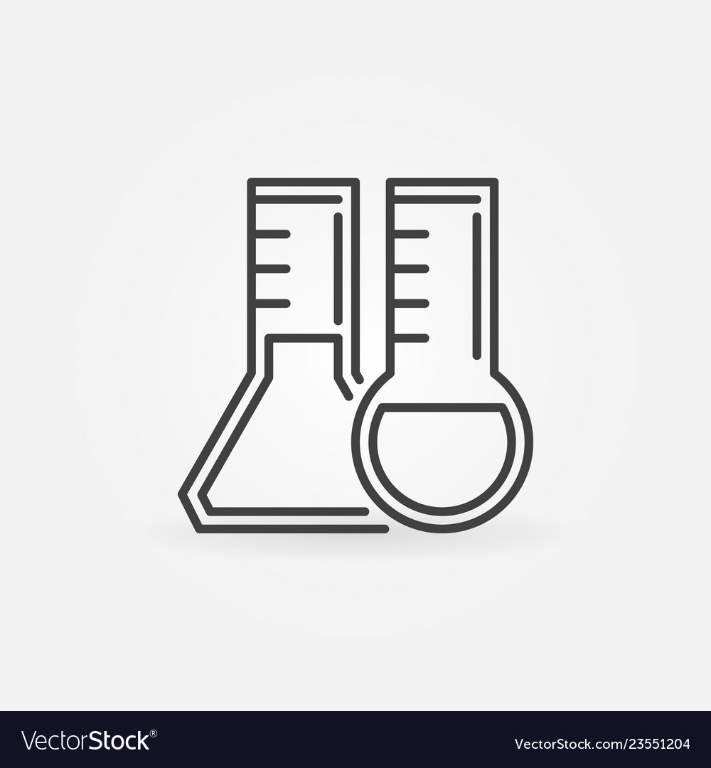 Conical and round-bottom flask linear icon Vector Image