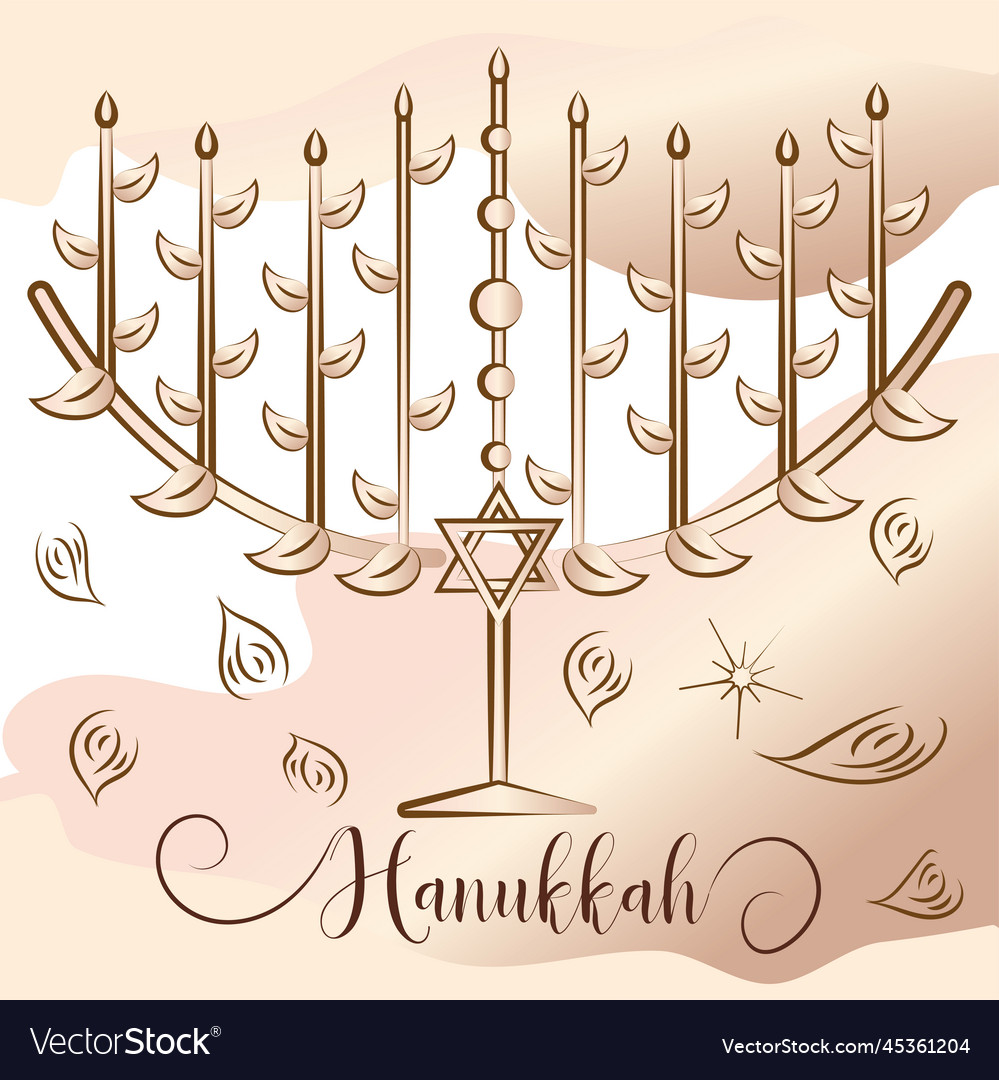 Isolated jewish candlestick menorah hanukkah Vector Image