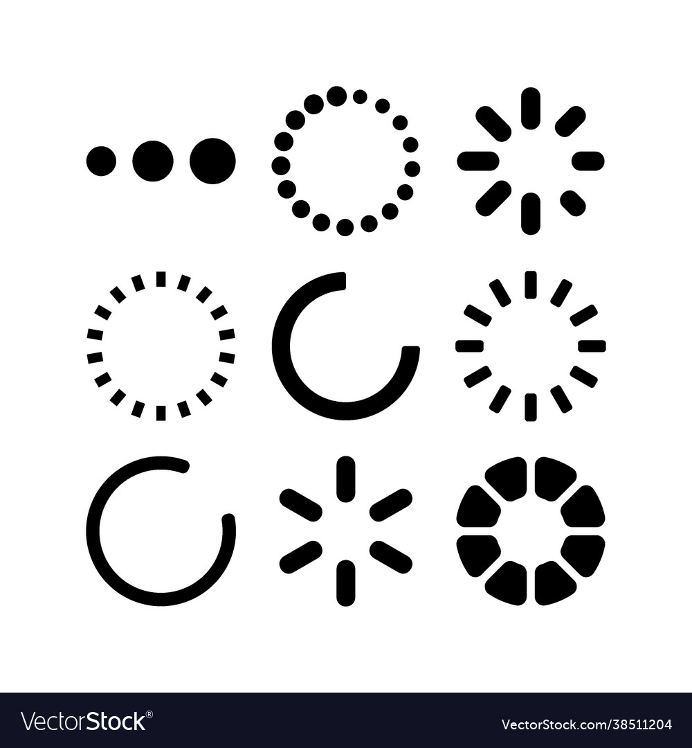 Loading icon set Royalty Free Vector Image - VectorStock