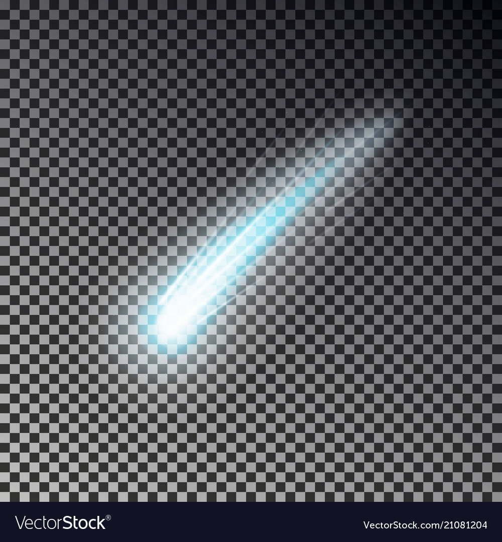 Meteor or comet transparent light e Royalty Free Vector