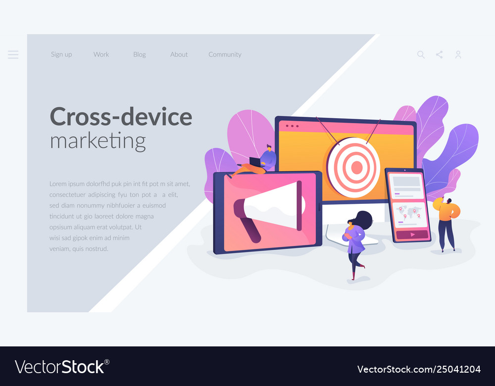 Multi device targeting landing page template Vector Image