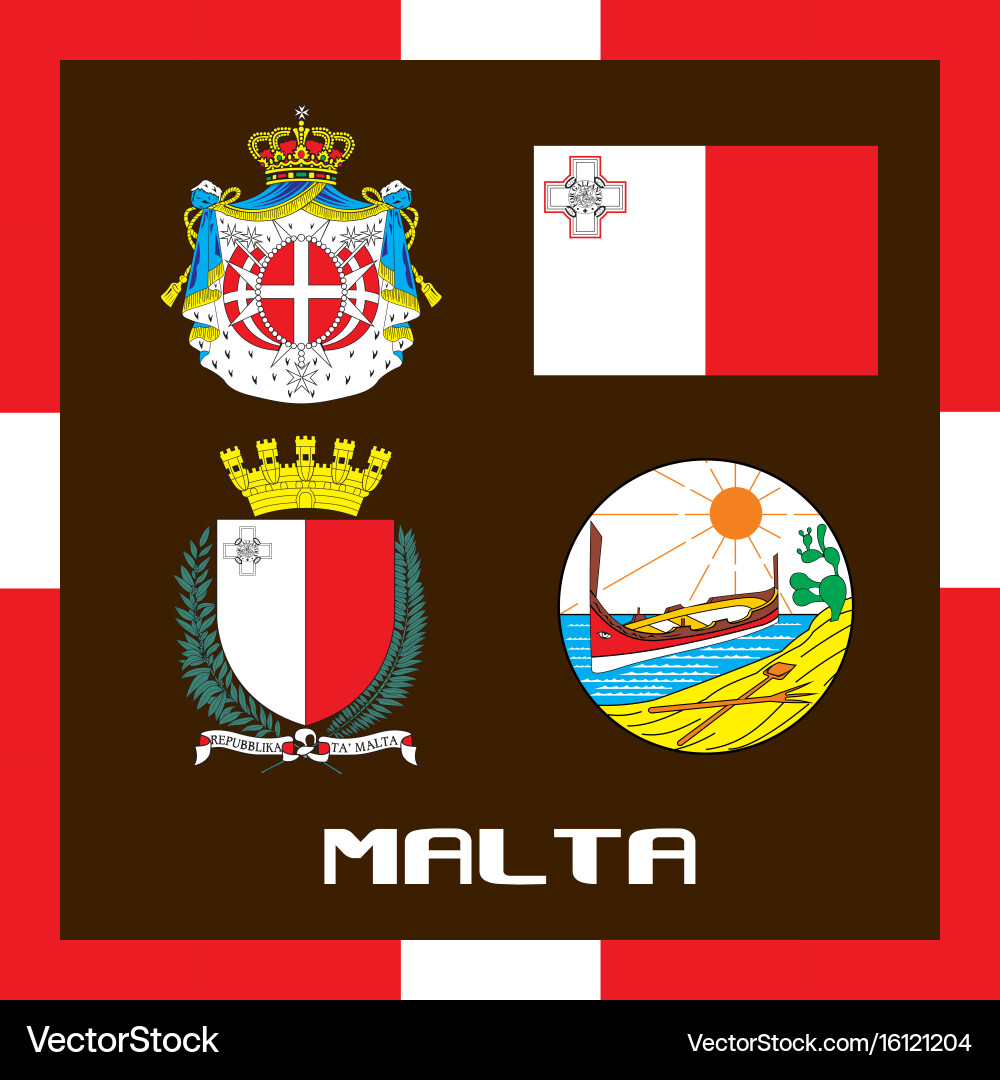 Official government ensigns malta Royalty Free Vector Image