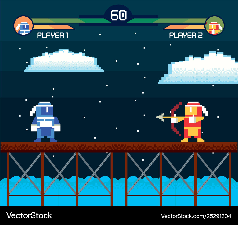 Retro videogame screen arcade background card Vector Image