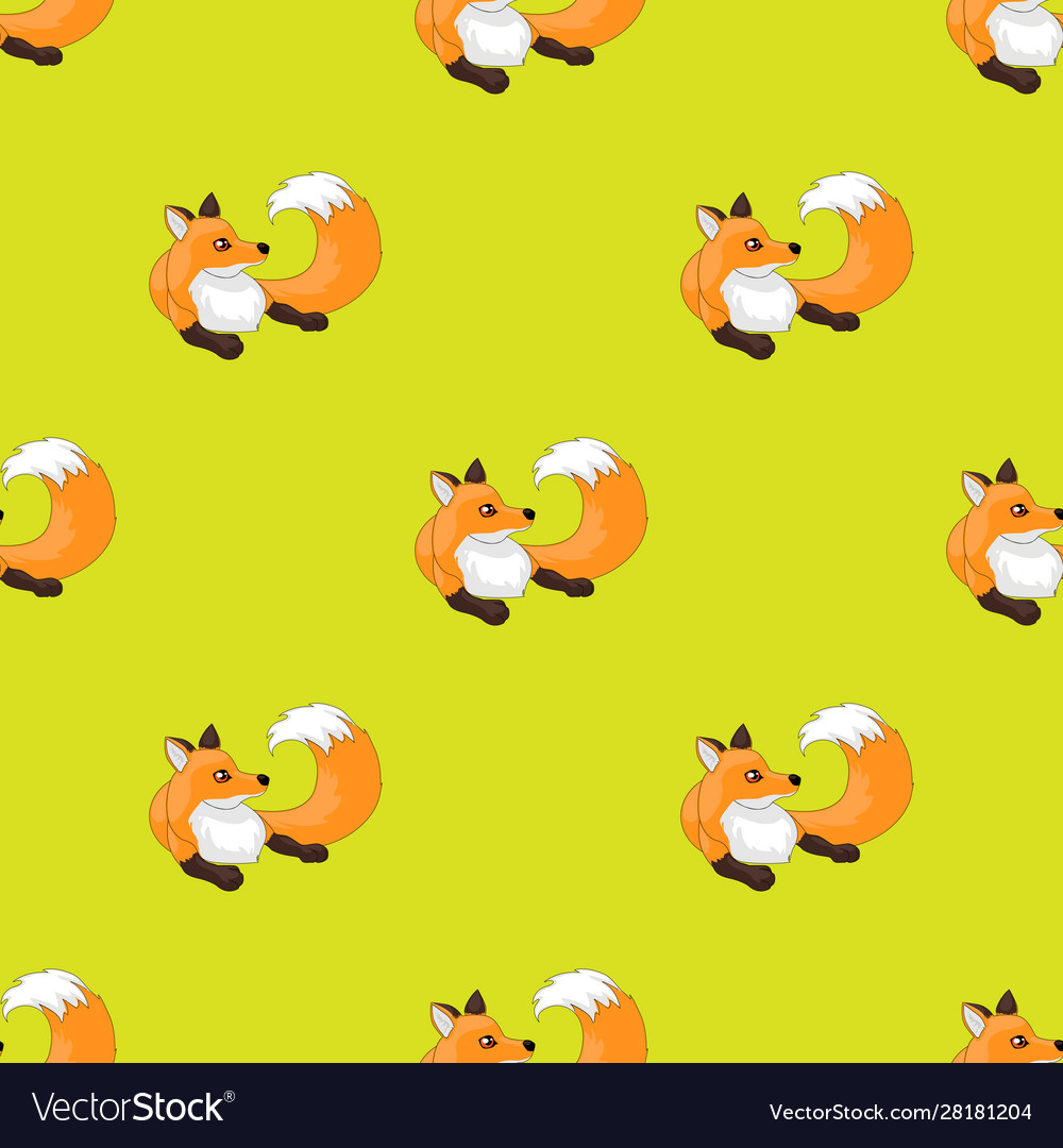 Seamless pattern fox Royalty Free Vector Image